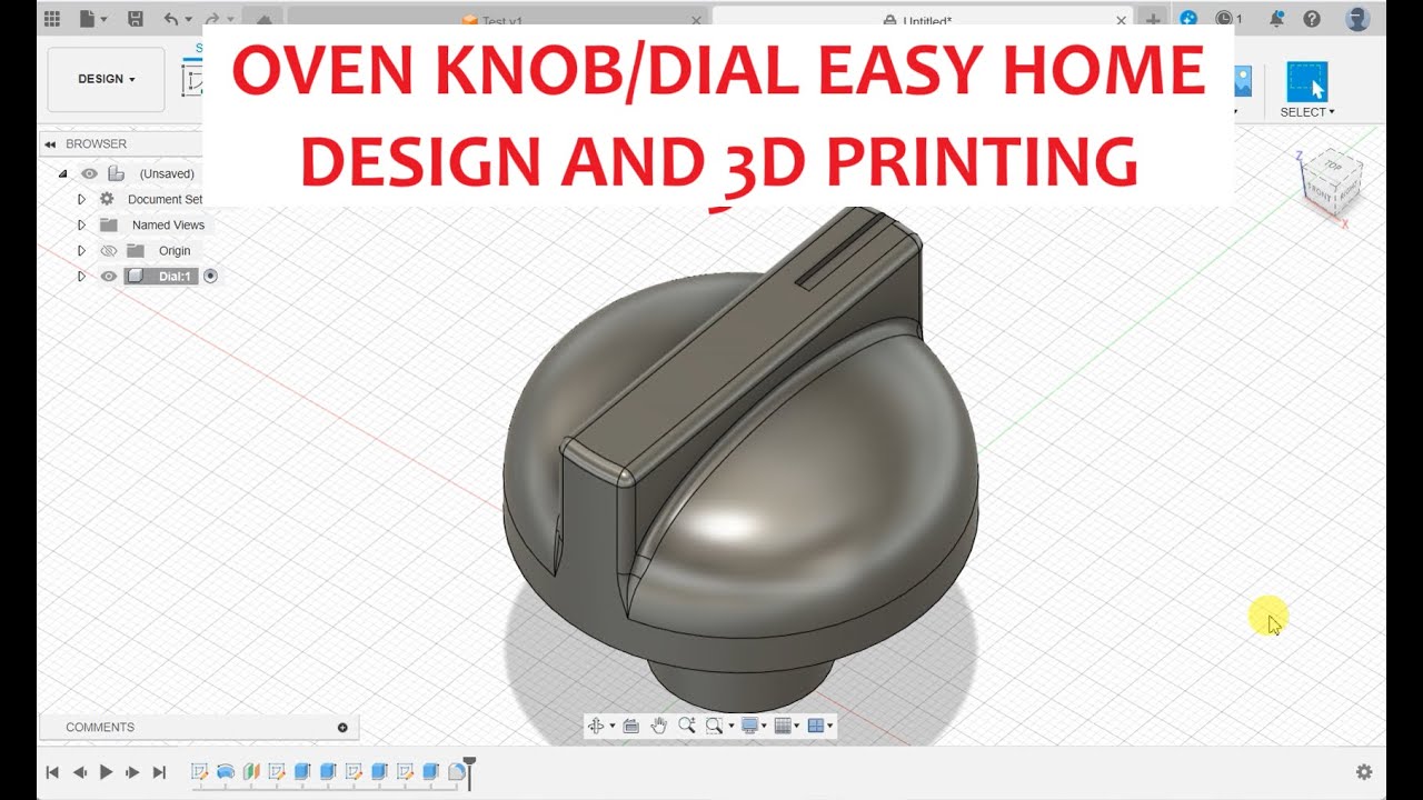 Fusion 360 and Ultimaker Cura I Oven Knob/Dial Design and prep for 3D ...