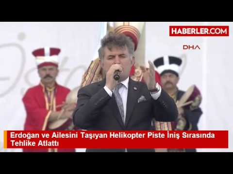 Erdoğan ve Ailesini Taşıyan Helikopter Piste İniş Sırasında Tehlike Atlattı