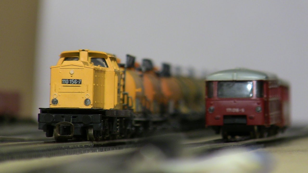 TT scale model trains 019: TT modellbahn. BR110 and BR171 - YouTube