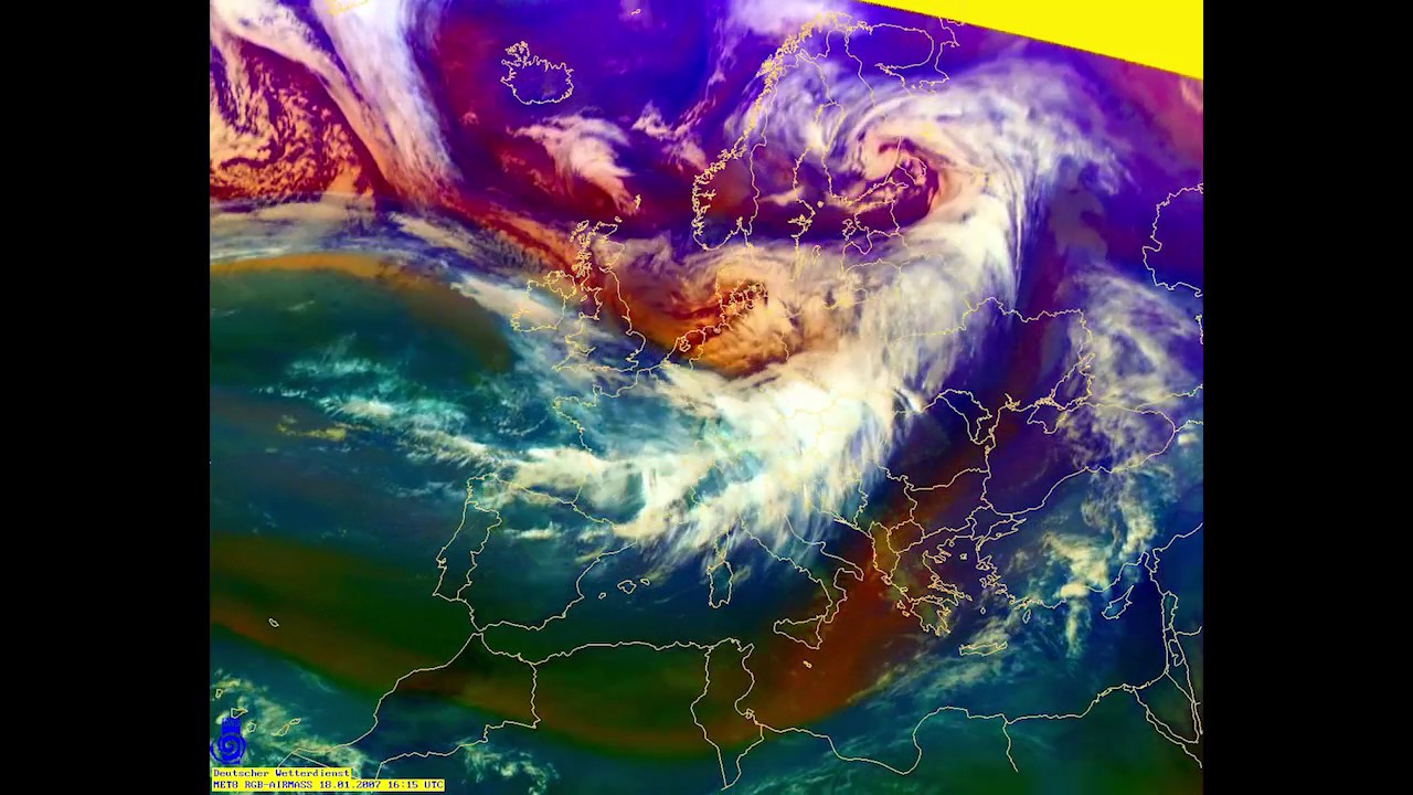 Satellitenloop Orkan Kyrill - YouTube