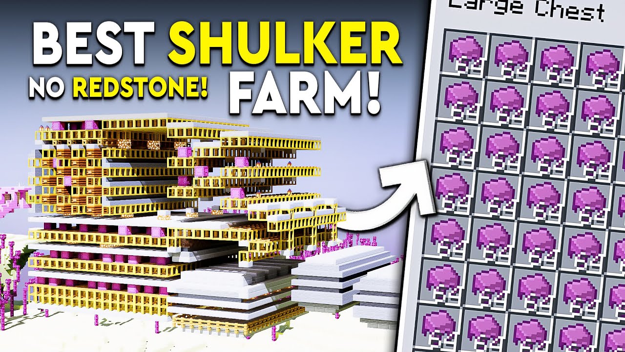 Minecraft BEST Shulker Farm - 2D & EASY - 4500+ P/HR! - YouTube