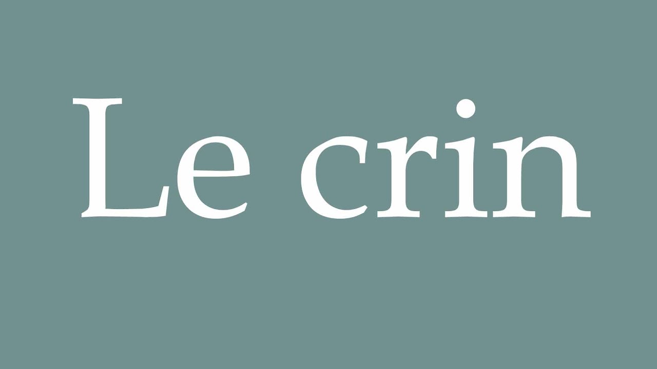 How to Pronounce ''Le crin'' (The horsehair) Correctly in French - YouTube