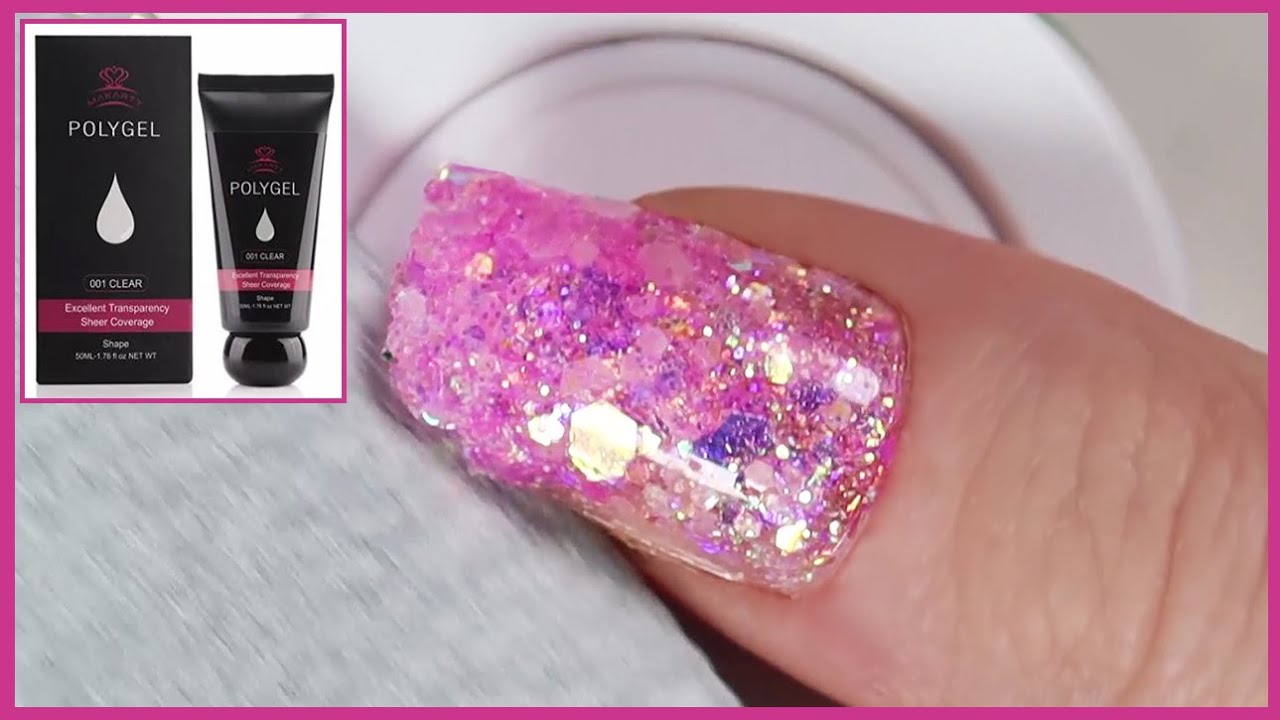 💅 Polygel Nails Compilation #20 // Makartt Clear Polygel + GLITTER ...