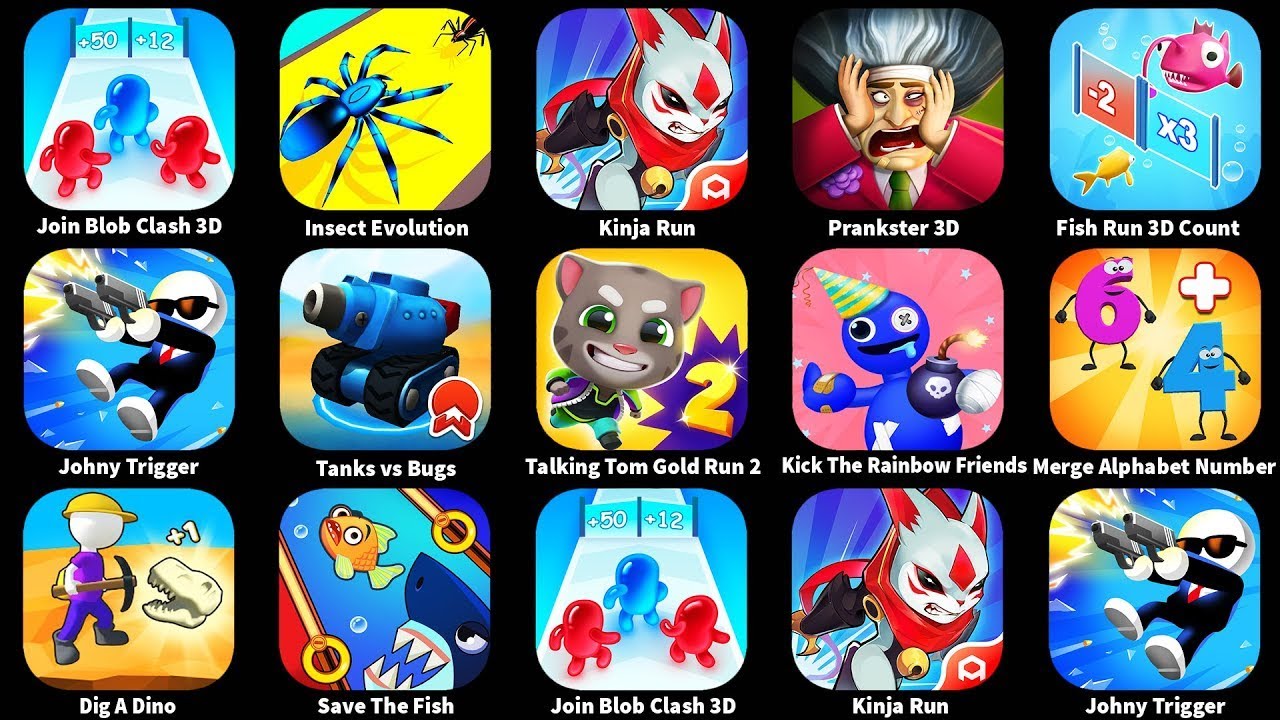 Prankster 3D,Join Blob Clash 3D,Insect Evolution,Kinja Run,Fish Run ...