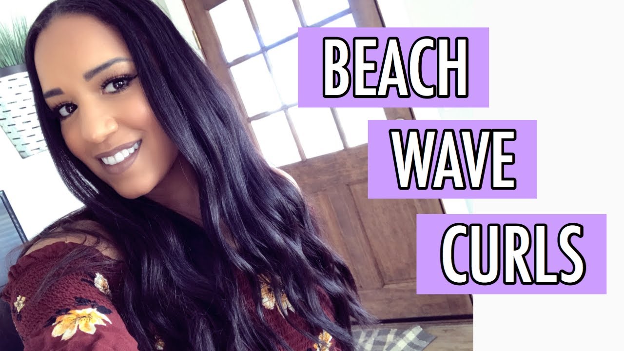 EASY BEACH WAVE CURLS: how I get them using a 90 degree wand. - YouTube