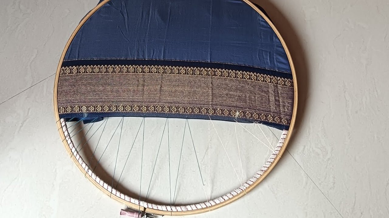 Aari frame la blouse fixing/hand cloth fixing in easy method /aari work ...