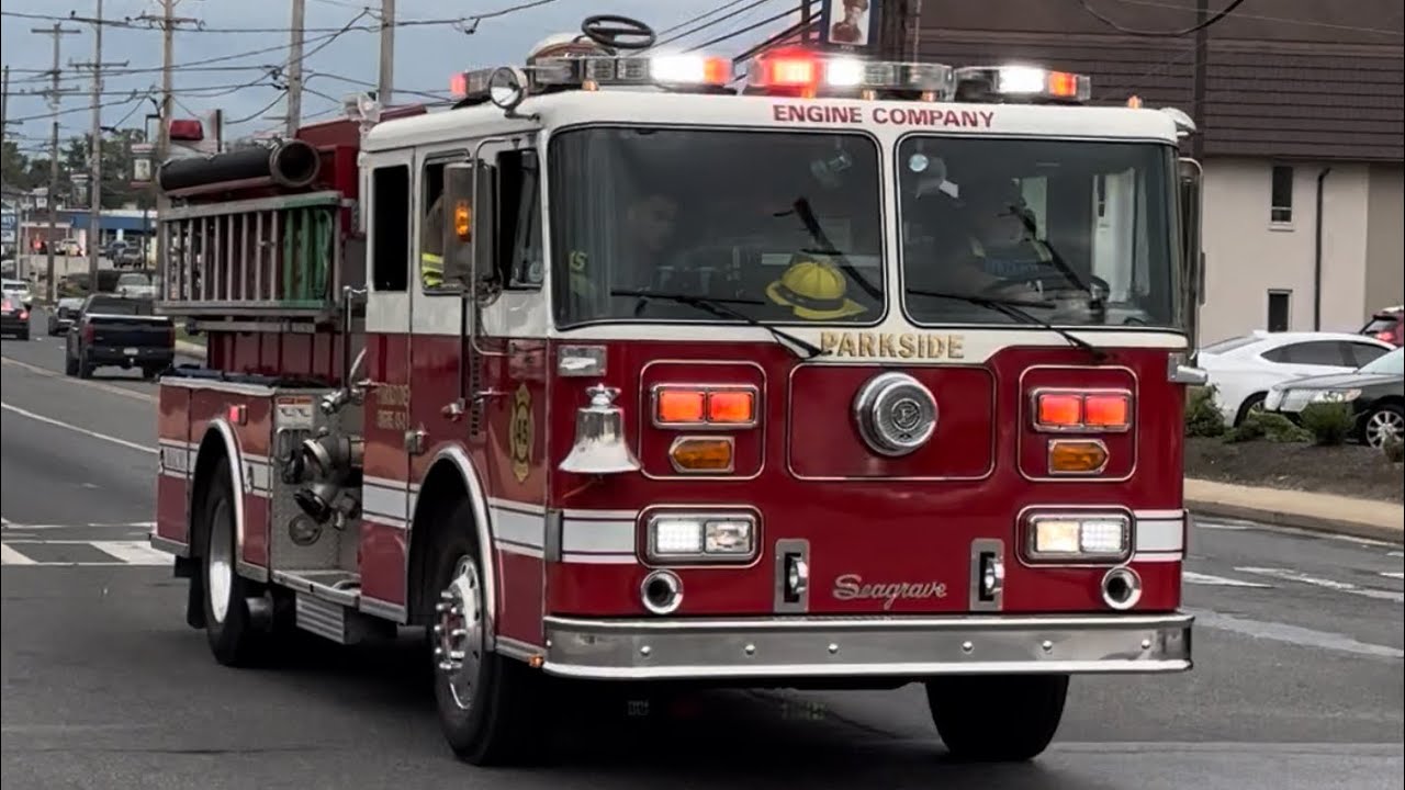 Parkside Fire Company Engine 45-2 Responding 10-6-23 - YouTube