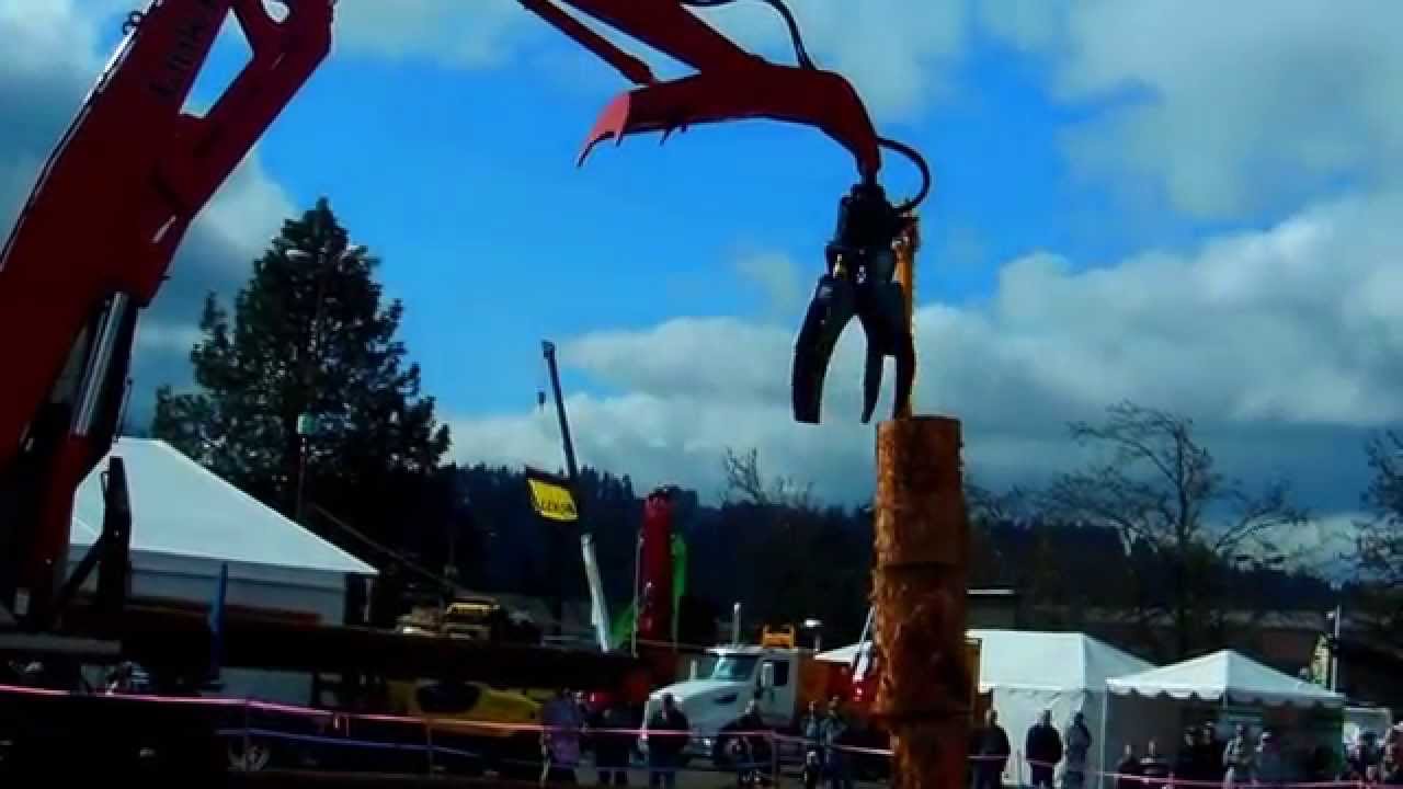 Logging Equipment Log Stacking Competition ! - YouTube