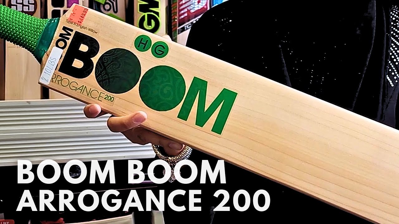 Boom Boom ARROGANCE 200 English Willow Cricket Bat - YouTube