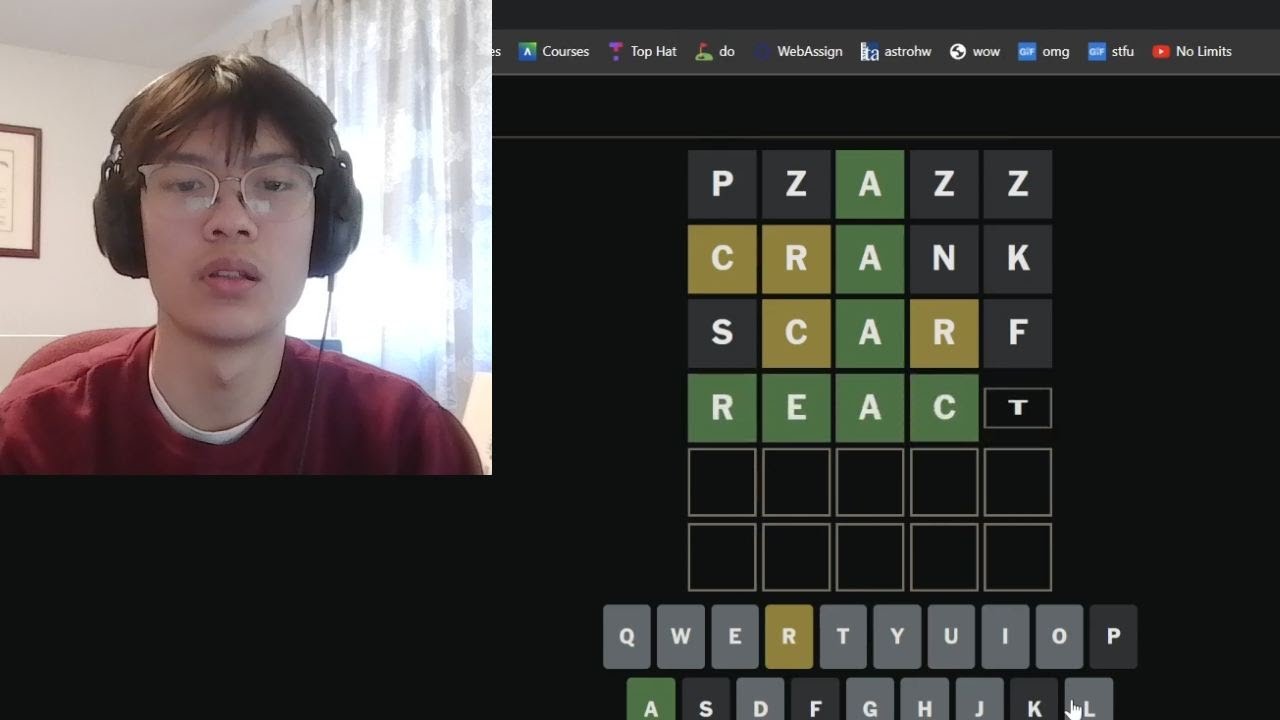 using 'pzazz' for wordle was a mistake (wordle) - YouTube