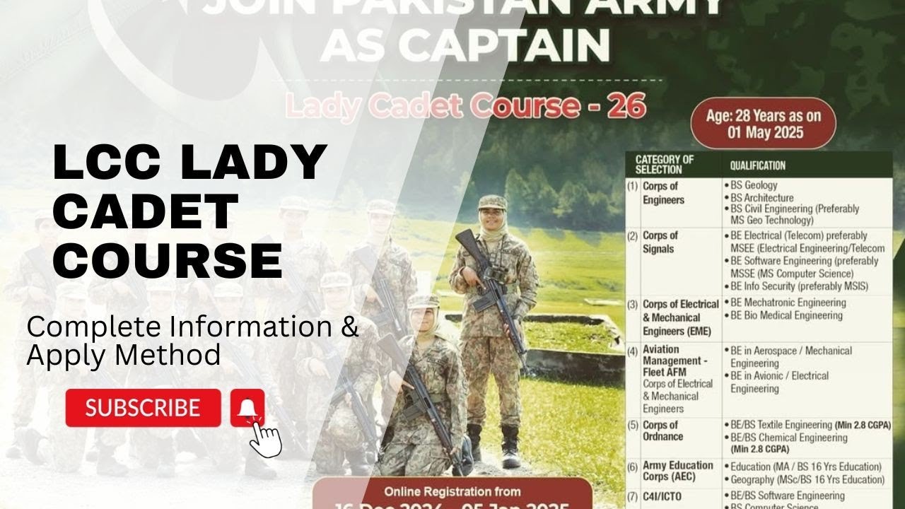 (Lcc) Lady Cadet Course Complete Information & Apply Method All ...