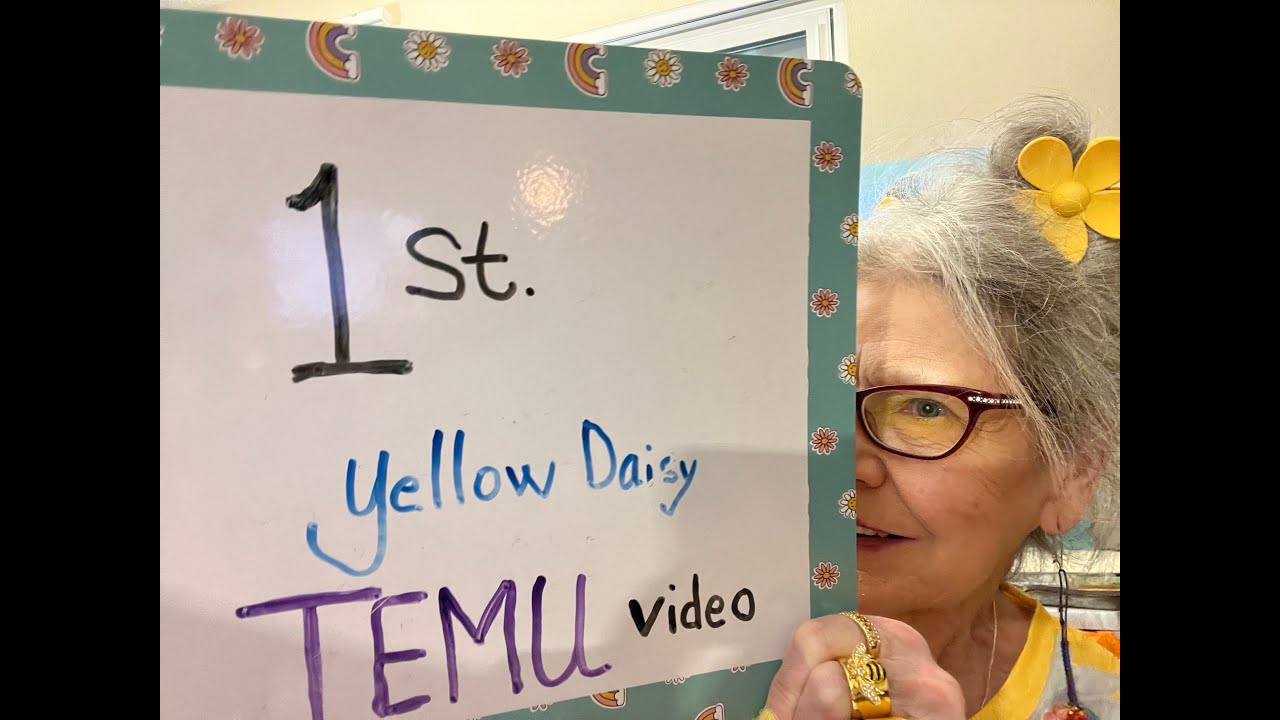 TEMU 1st of 3.. Video in my yellow daisy outfit. TEMU DAISY :) Fields ...