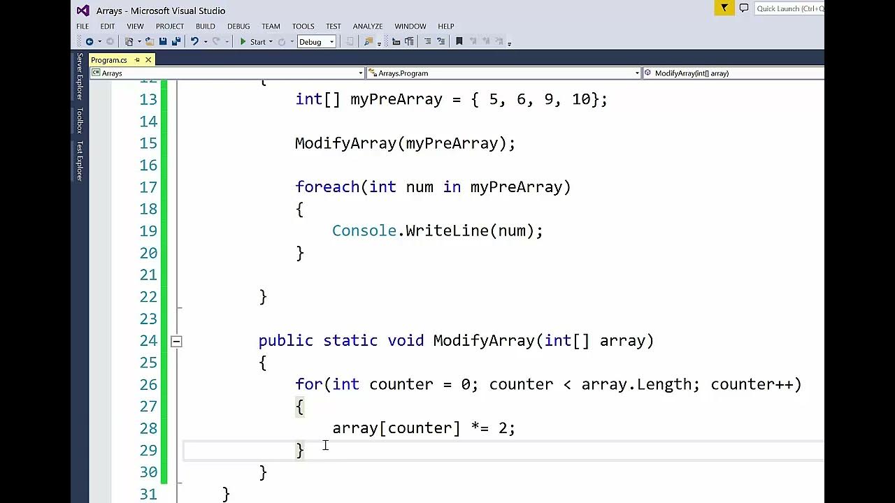 Passing Arrays To Methods In C Youtube