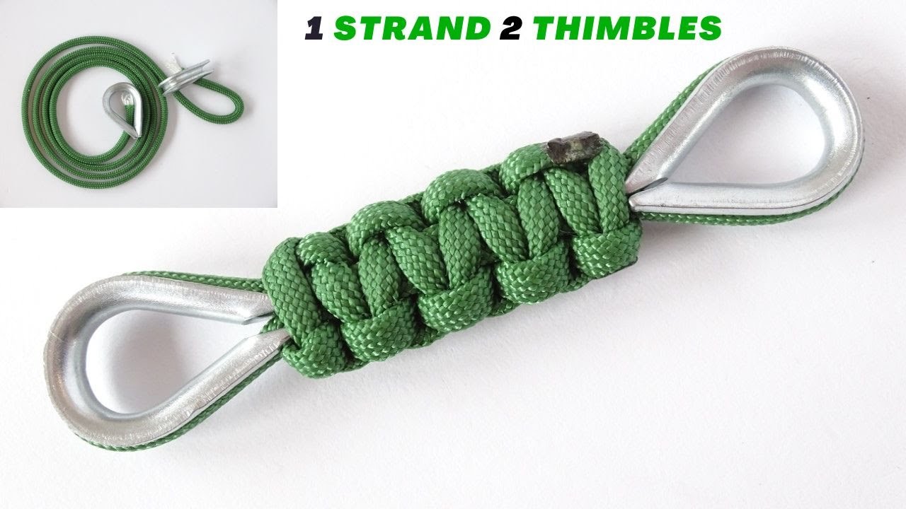 Lock 2 Thimbles with the Single Strand / Cobra Weave - Make a Paracord ...