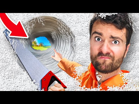 1000 COUCHES DE POLYSTYRÈNE CHALLENGE (on s'évade de notre prison en polystyrène)