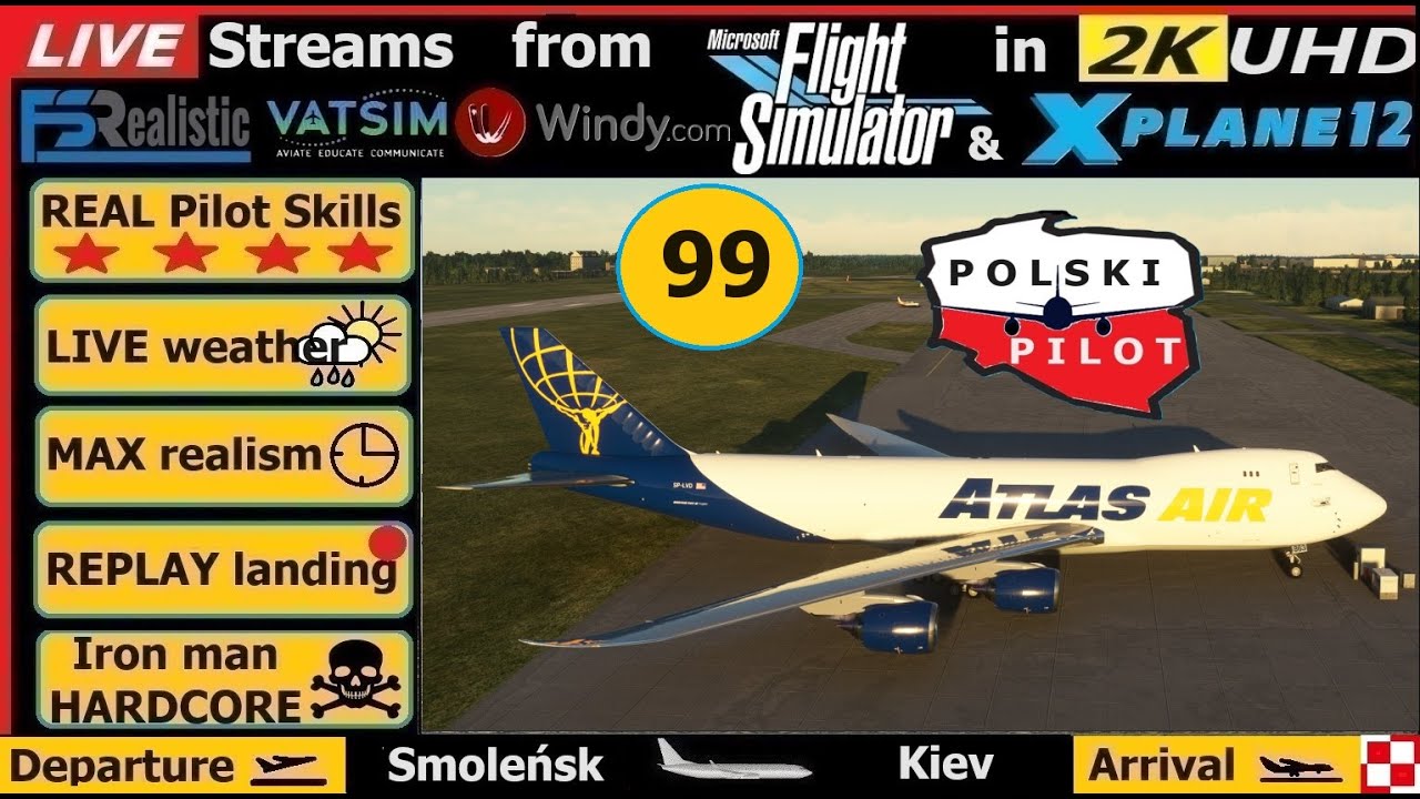 #99 MSFS 2020 MULTIPLAYER 🔥Real Pilot skill 🛫 Smoleńsk Kiev🛬 Boeing 747 ...