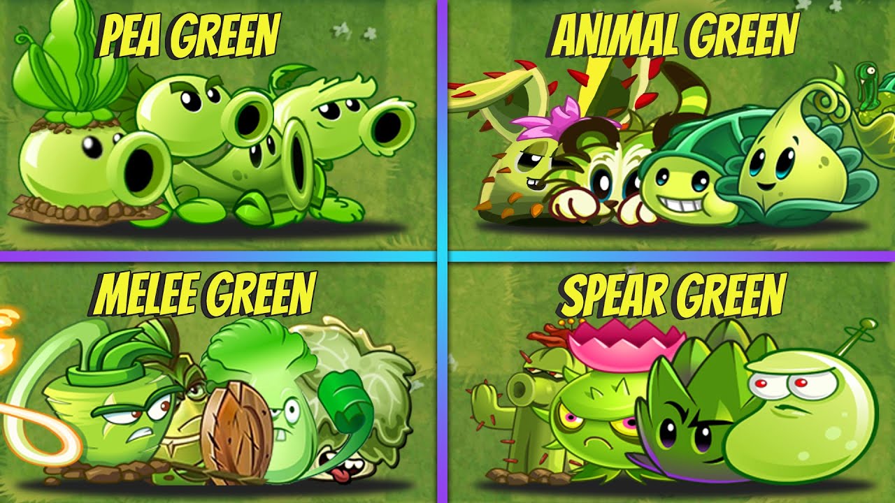 4 GREEN Team PEA | ANIMAL | MELEE | SPEAR Plants Battlez - Who Will Win ...