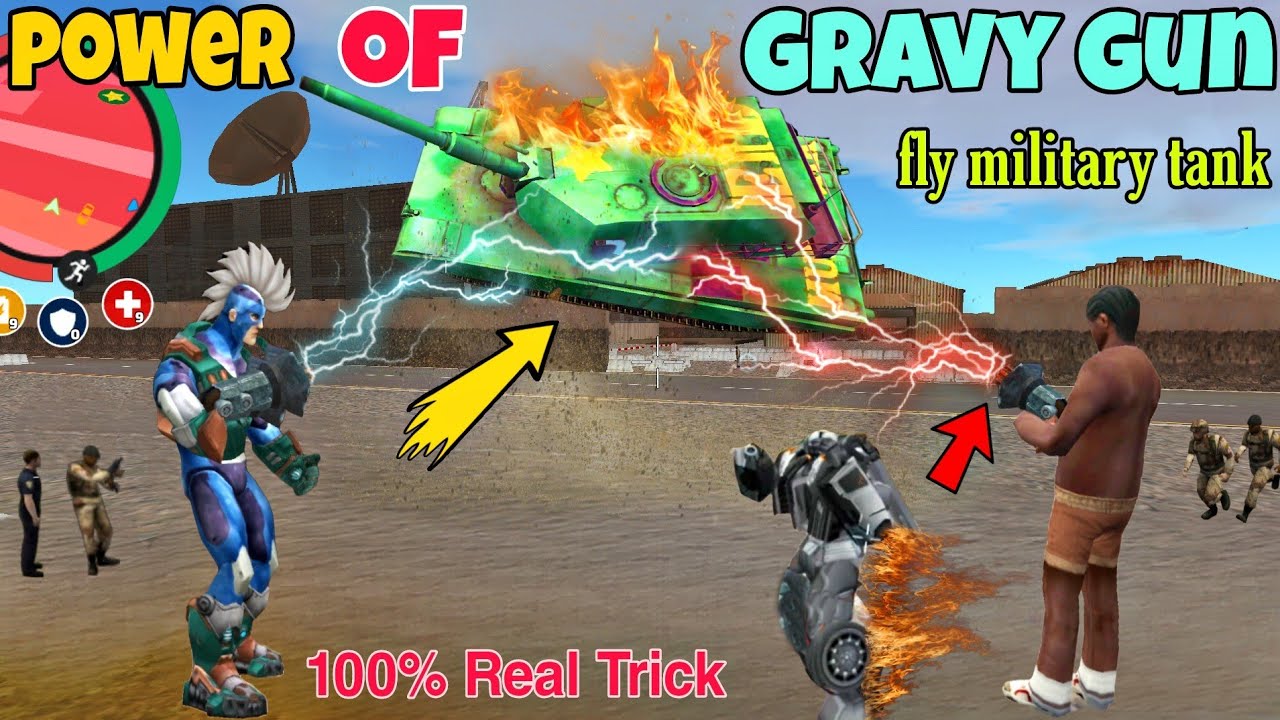 The Power Of Gravy Gun With Military Tank । New Trick । Rope Hero Vice ...