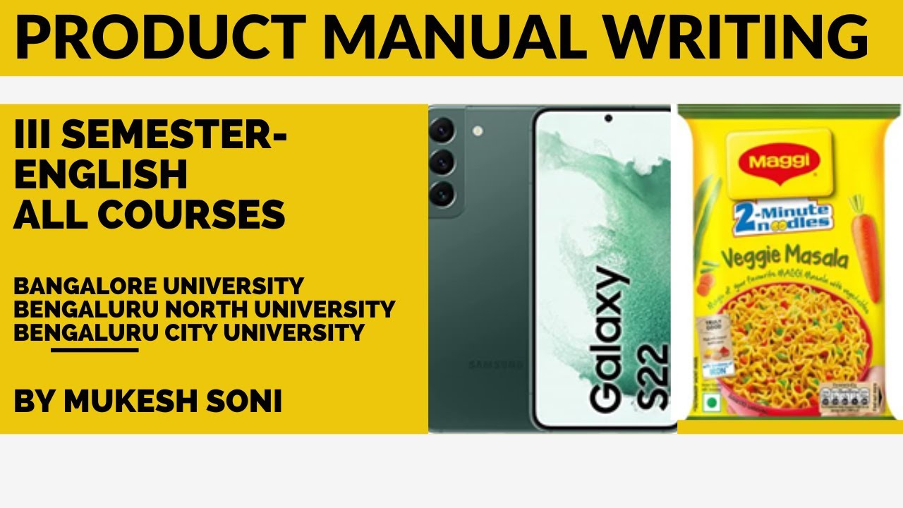 Product Manual Writing - 3rd Sem. B.Com/BBA/B.Sc./BCA - BU/BNU/BCU ...