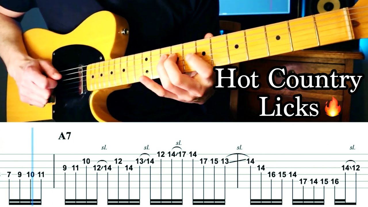 Fast Country Guitar Licks | Tabs + Backingtrack - YouTube