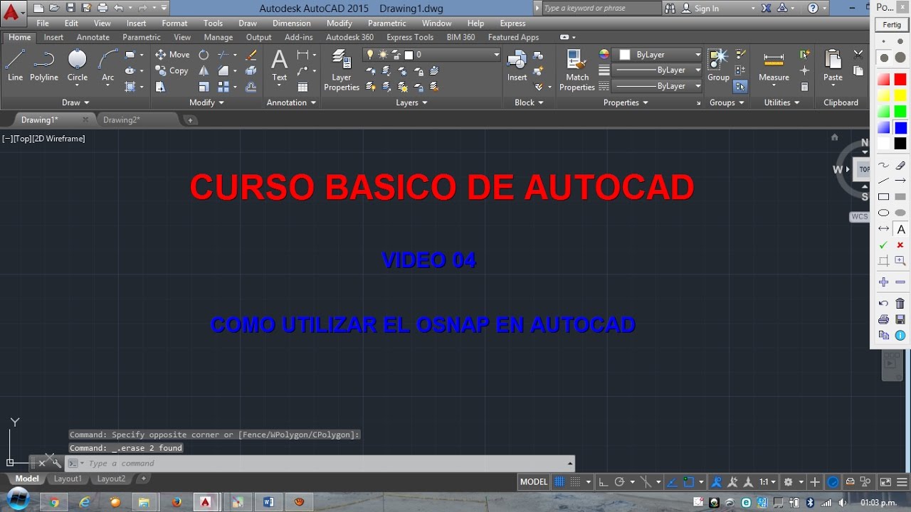 TODO SOBRE EL OSNAP EN AUTOCAD CURSO BASICO DE AUTOCAD VIDEO 04 - YouTube