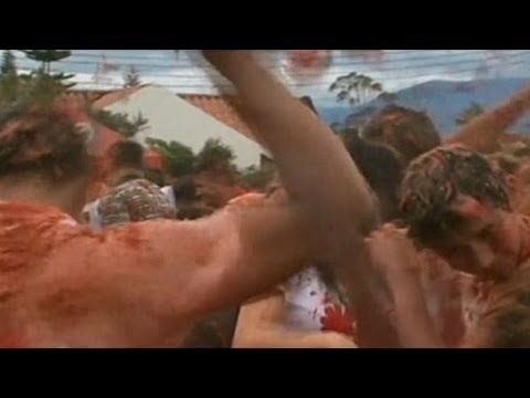 Tomato Festival's Massive Food Fight: Caught on Tape