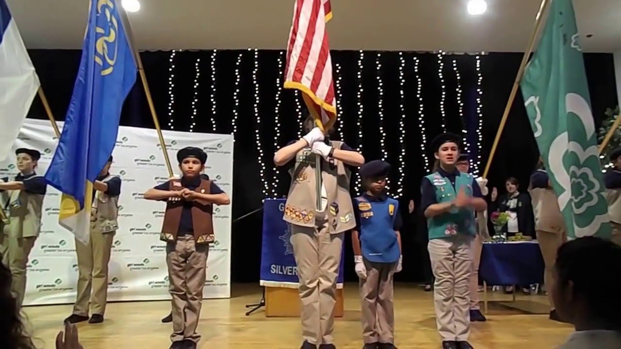 Girl Scouts Color Guard - Silver Award - Color Guard 2016 - YouTube
