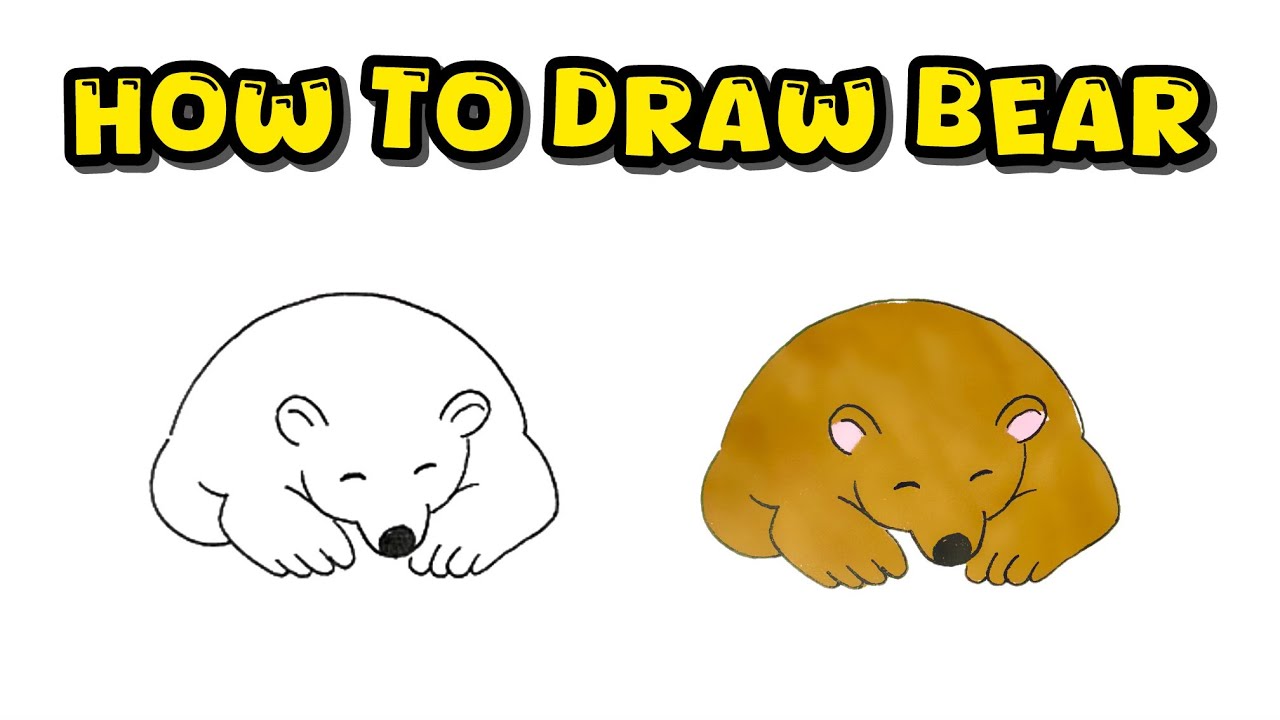 How to Draw a Sleeping Bear with Markers – Discover the Joy of Drawing ...
