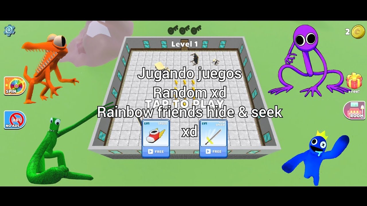 Jugando Juegos Random xd = Rainbow friends hide and seek - YouTube