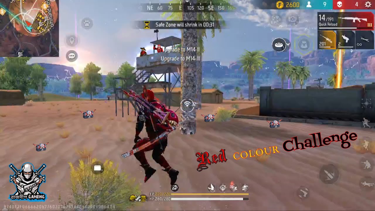 Free Fire Red Colour Challenge - YouTube