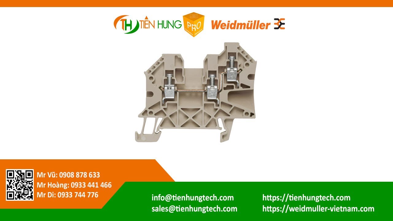 WEIDMULLER - CẦU ĐẤU DÂY WDU 4/ZR - 1905140000 TIENHUNGTECH - YouTube