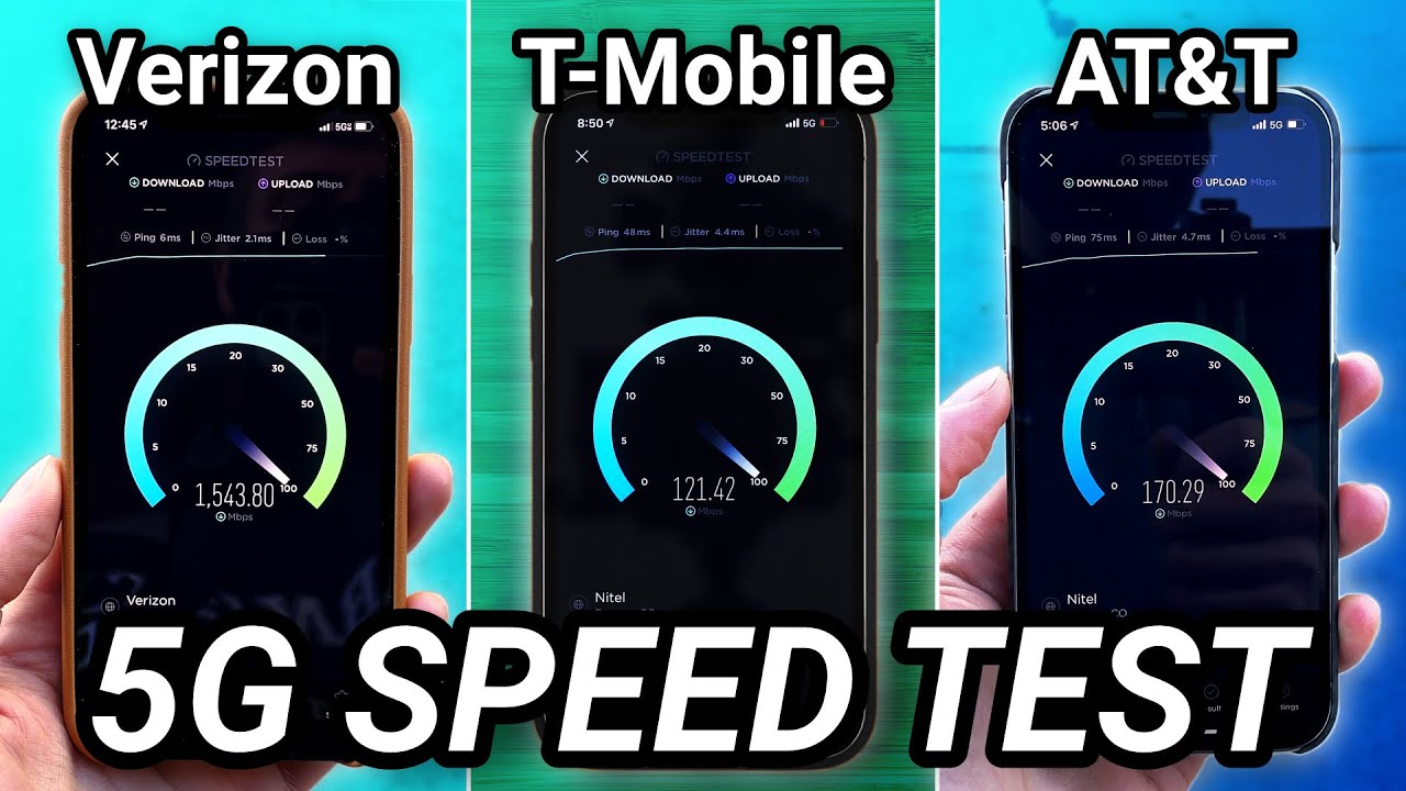 IPhone 12 5G Speed Test Verizon Vs T Mobile Vs AT T YouTube