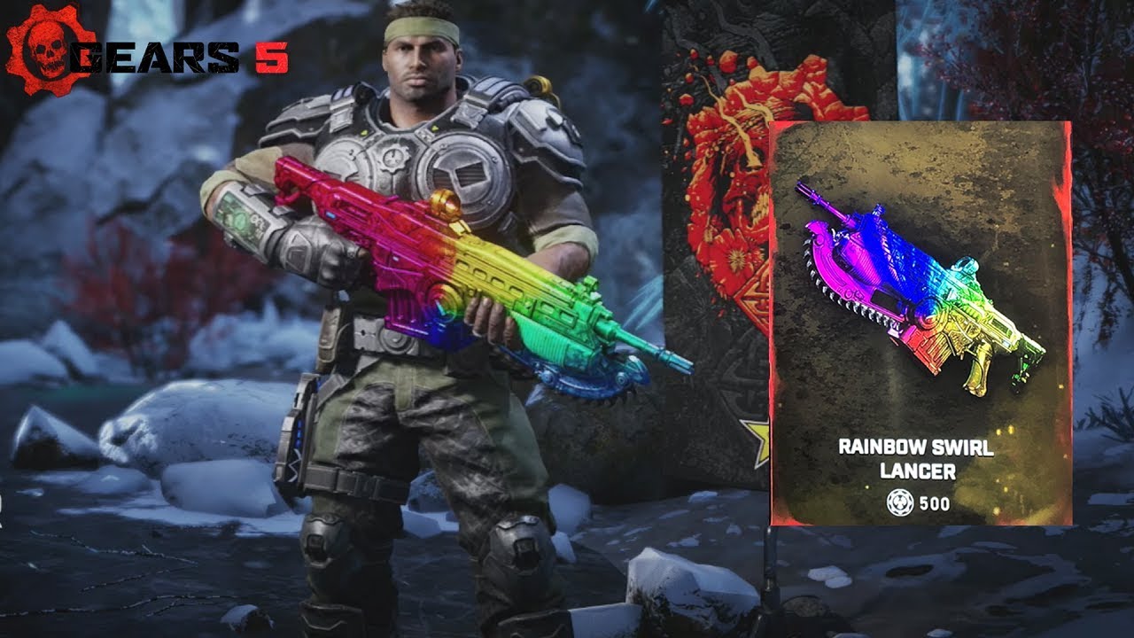 Gears 5 new lancer skin Rainbow Swirl - YouTube