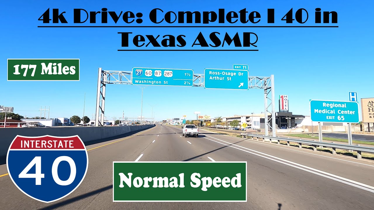 4k Drive: Complete I 40 in Texas ASMR . 177 Miles. Interstate 40 West ...