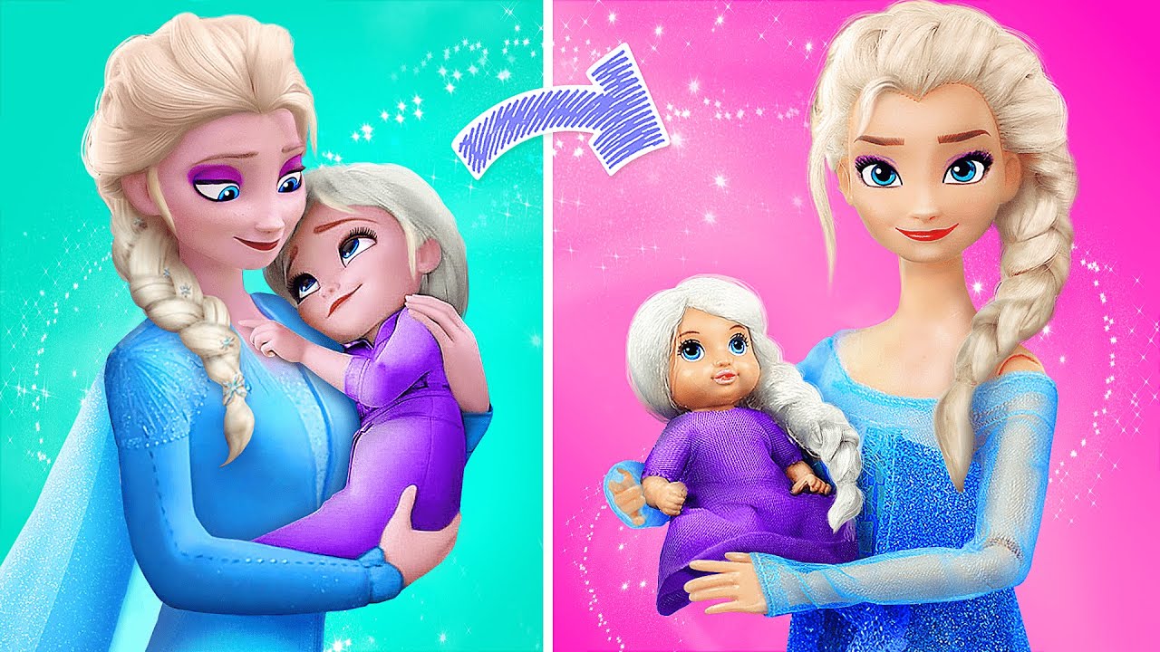 Elsa Dan Anna Bersama Bayi Mereka / 32 Kreasi Boneka Frozen - YouTube