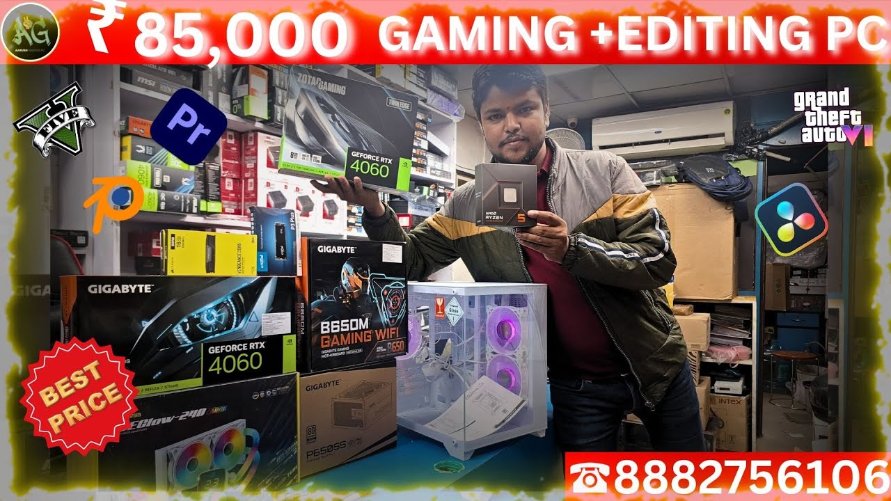 Rs-85000 😲 Gaming + Editing Pc Build ⚡️| Ryzen 5 7600x & RTX 4060 OC 🚀🖥 ...