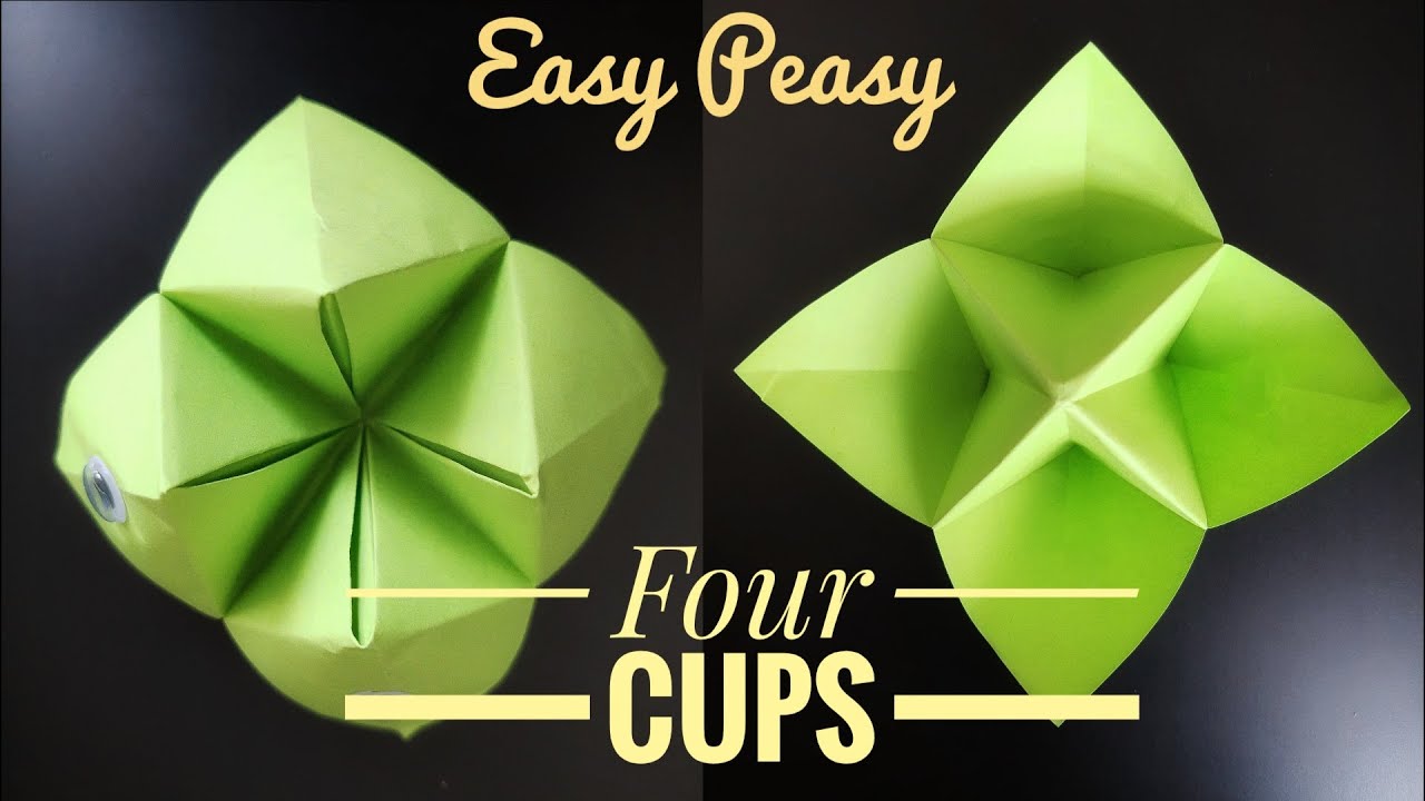 How To Make Easy Four Cups || Nostalgic Origami Four Cups || Paper ...