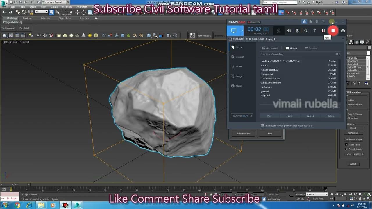3dsmax rock generator script rock tamil video #rockgenerator #scriptspot #3dsmaxscript&plugins ...