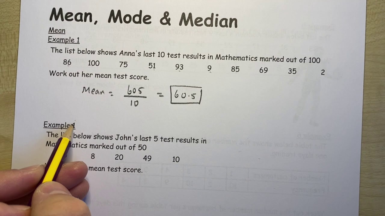 Calculating the mean KS3 HD 720p - YouTube