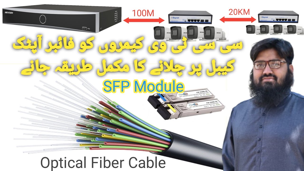 How to Install CCTV IP Cameras over Fiber Optic cabel Using SFP with 3 ...