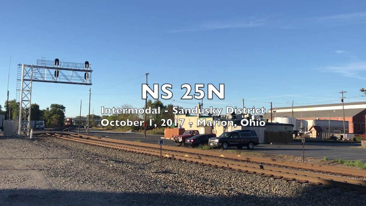 NS Train 25N - October 1, 2017 - Marion, Ohio - YouTube