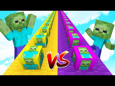 KÜÇÜK ZOMBİ ŞANS BLOK VS ZOMBİ BABA ŞANS BLOK 😱 - Minecraft