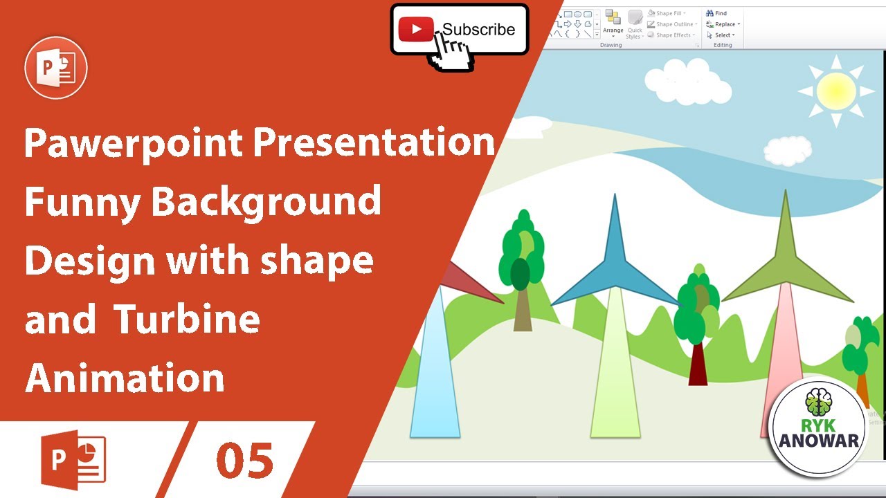 PowerPoint Funny Background Design with Shape and Turbine Animation ...