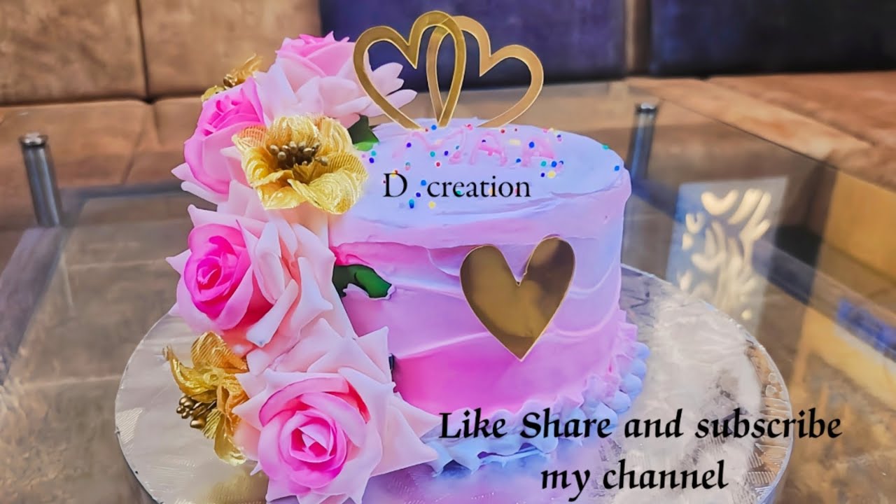 cakedecorating idea|केक की नई आसान डिजाइनEasy Cake decoration | Pink ...