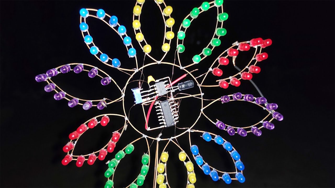 LED Chaser Light Circuit Using NE555 and CD4017 - YouTube