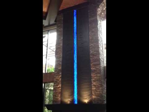 Granite Water Feature with LED Lighting - YouTube