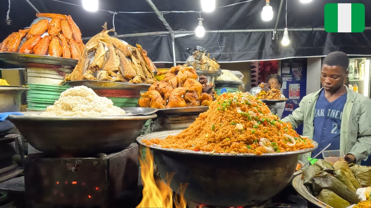 Mountains of Jollof Rice - Nigeria Street food - YouTube