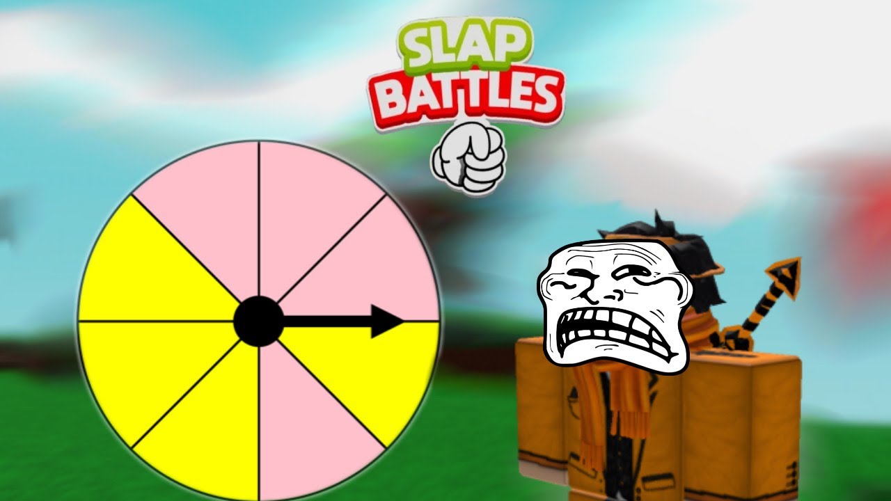 Slap battles but a wheel chooses our glove… - YouTube