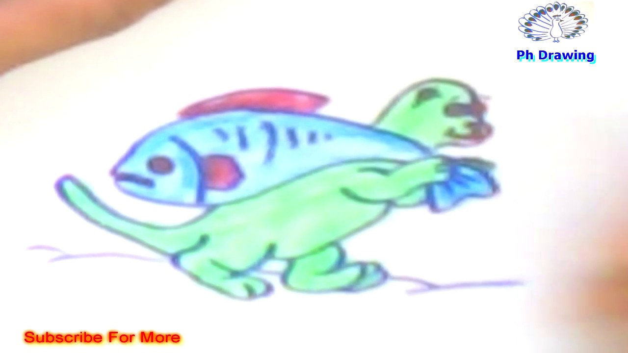 How To Draw The Beast And Fish | Ph Drawing - YouTube