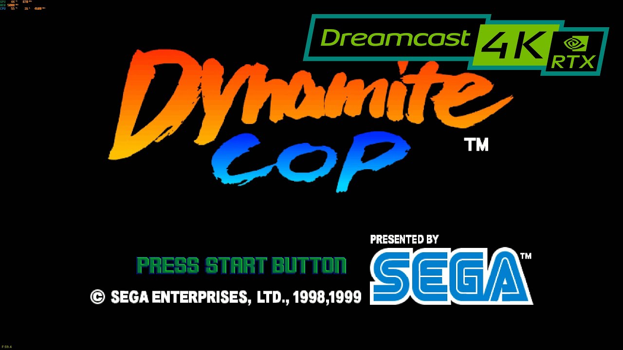 Dynamite Cop / 4K 16:9 Dreamcast emulator Reicast / RTX 2080ti - YouTube